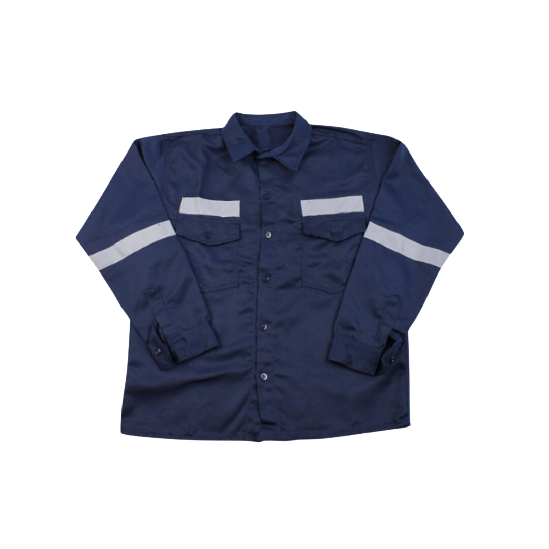 CAMISA DRILL CON CINTA REFLECTIVA AZUL OSCURO – Industrial Group JyD